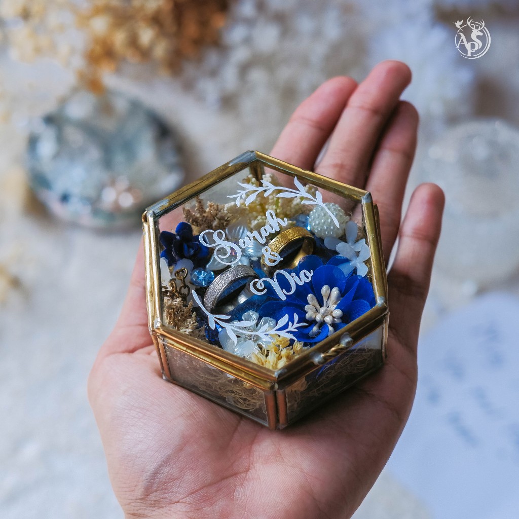 Jual Ring Box Kotak Mahar Pernikahan Aesthetic Hexa MI | Shopee Indonesia