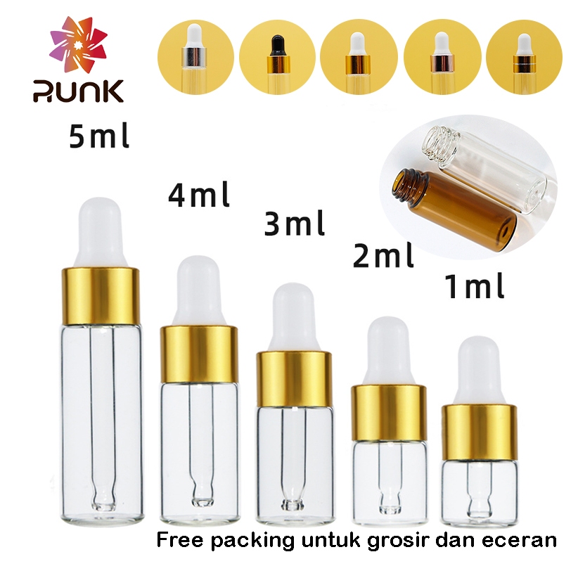 Jual 1ml2ml3ml4ml5ml tutup emas perak amber/botol penetes kaca ...