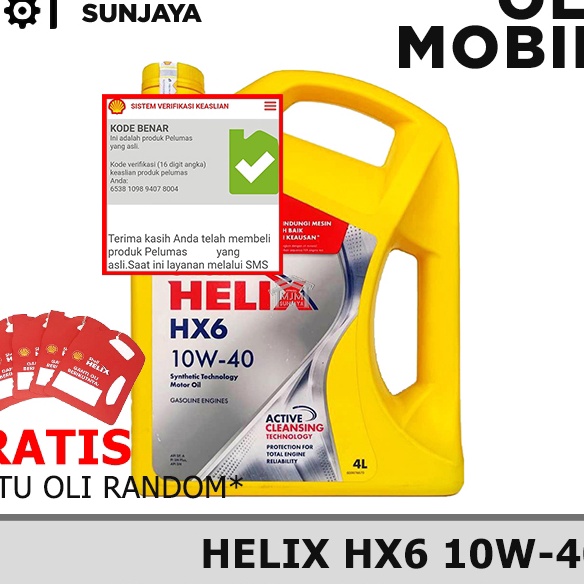 Jual Limit BARCODE Oli Mesin Helix HX6 SAE 1W4 4 Liter SCAN Bensin ...