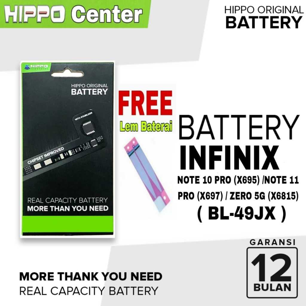 Jual Baterai Hippo infinix NOTE 10 PRO ( X695 ) / NOTE 11 PRO ( X697 ...