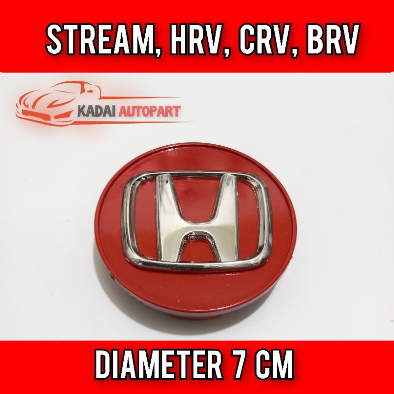 Jual Dop roda tutup velg honda Stream Hrv Crv Brv merah chrome harga (1 ...