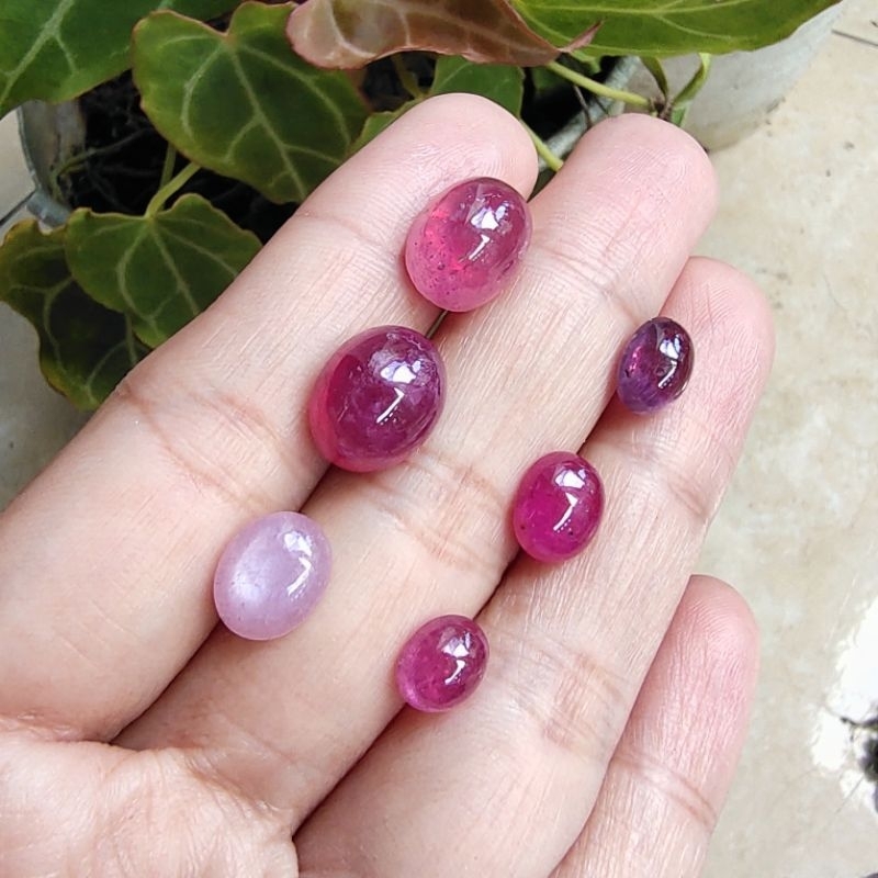 Jual Batu permata merah rubi oval polos D batu alam Ruby | Shopee Indonesia