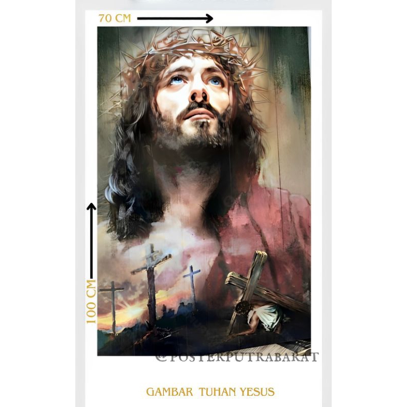 Jual Poster Cetak Hiasan Dinding Jumbo Gambar TUHAN YESUS Uk 70x100 Cm ...