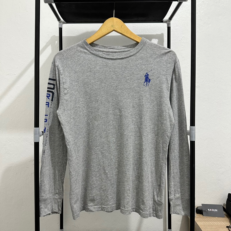 Jual T-shirts Long Sleeve Polo Ralph Lauren Grey | Shopee Indonesia