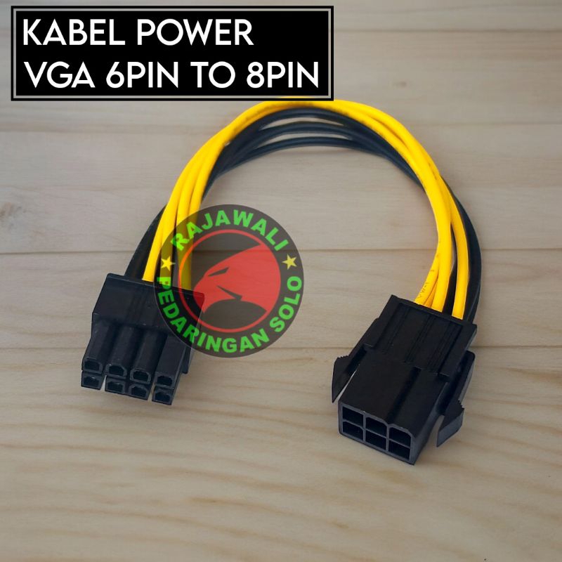Jual KABEL POWER VGA 6PIN TO 8PIN PCIE KABEL PSU VGA | Shopee Indonesia