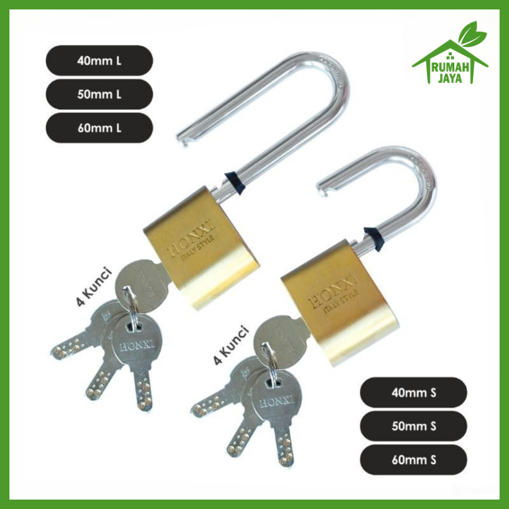 Jual Gembok HONXI Kunci Komputer Kuningan Anti Karat Maling Pager Besar ...