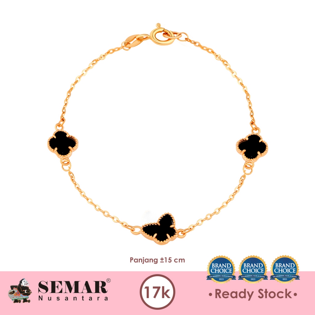 Jual Gelang Emas Black Clover Butterfly Gold 17K Semar Nusantara ...