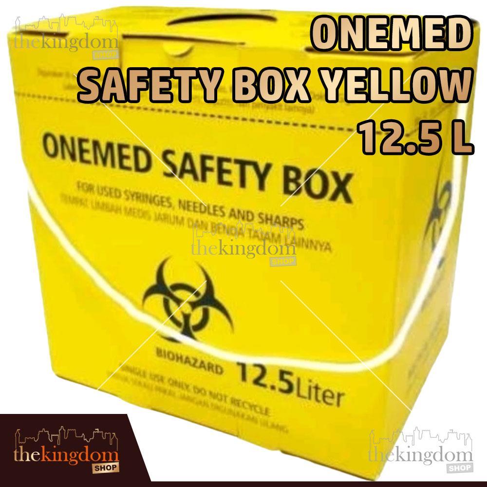 Jual Onemed Safety Box Yellow 12,5 Liter Kotak Sampah Limbah Medis Portable Biohazard Danger ...