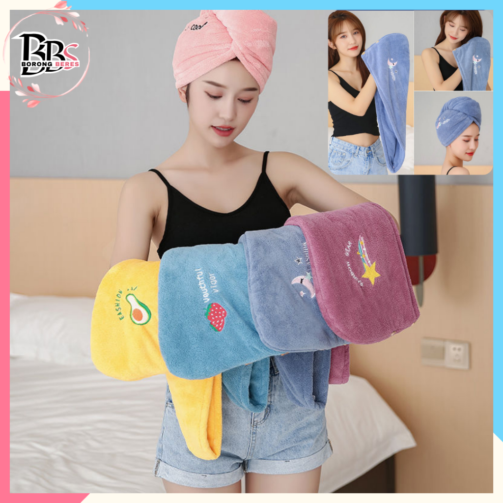 Jual BORES Handuk Keramas Highquality Karakter Cepat Kering Fashion ...