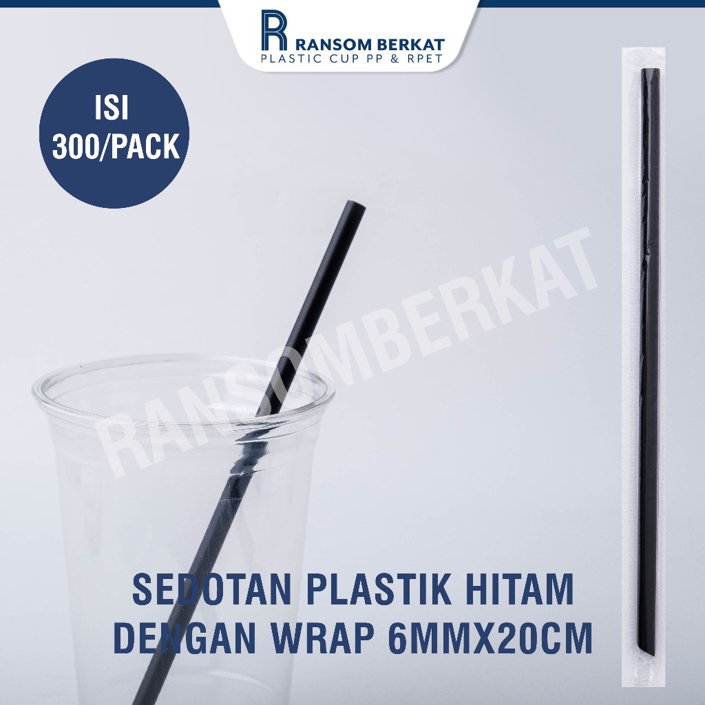 Jual Sedotan Plastik Hitam Lancip Bungkus Plastik Straw (AMJBH620WF ...
