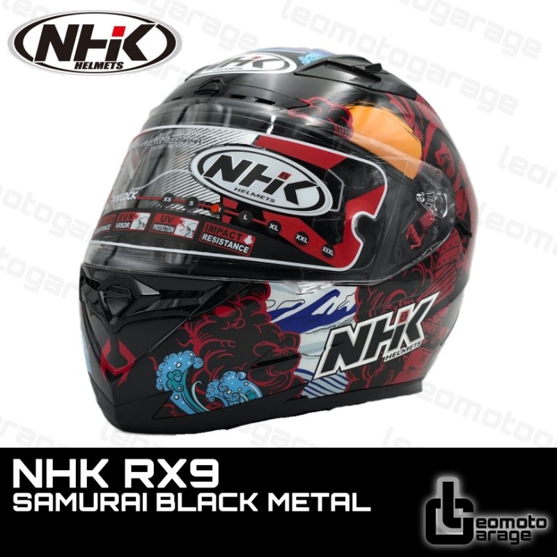 Jual NHK RX9 SAMURAI BLACK METAL HELM FULL FACE | Shopee Indonesia