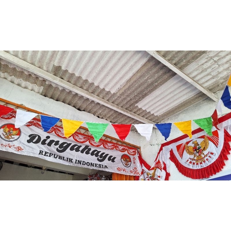 Jual bendera segitiga bendera bunting flag bendera renceng bendera hiasan 5 meter bendera ...