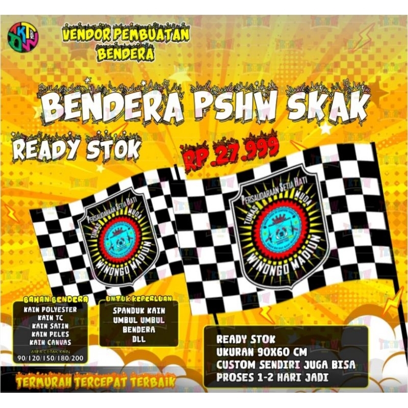 Jual BENDERA PSHW ( KOTAK ) READY STOK DAN CUSTOM DESAIN | Shopee Indonesia