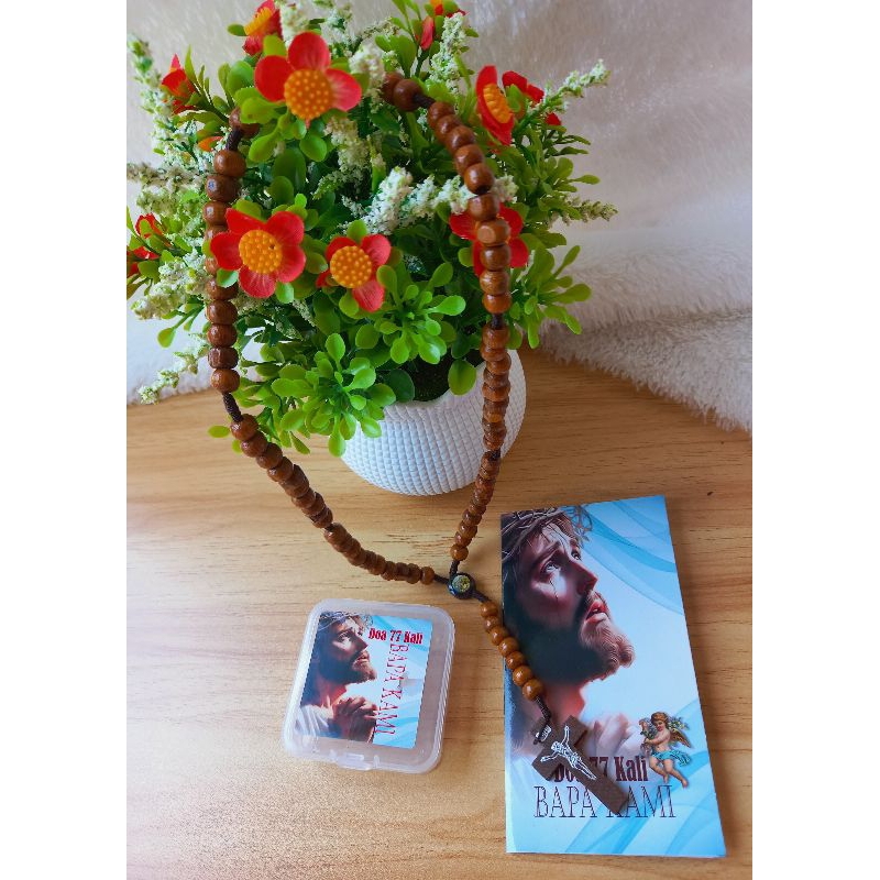 Jual PAKET ROSARIO KAYU 77 BAPA KAMI COKLAT MUDA 8mm | Shopee Indonesia