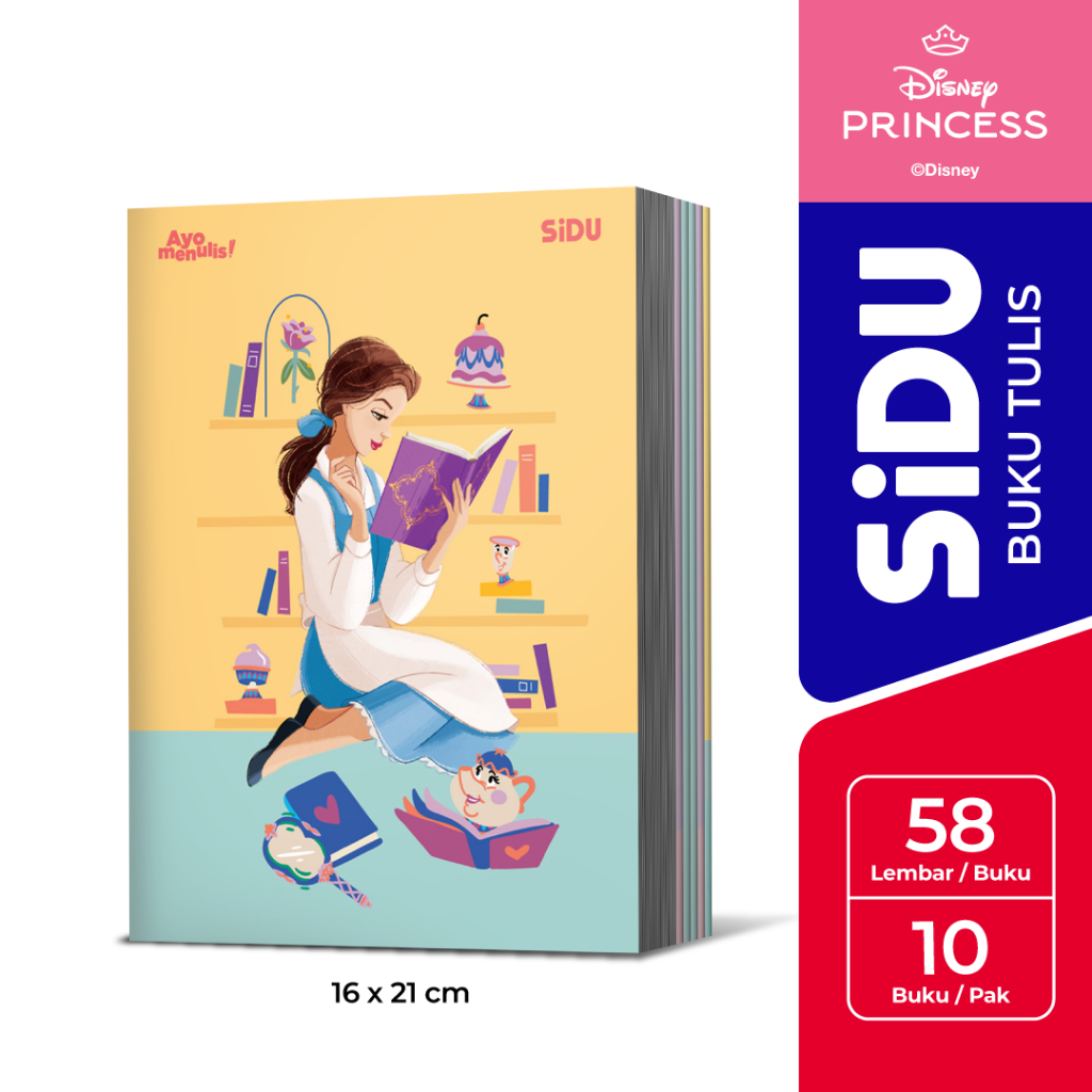 Jual SiDU Buku Tulis Disney Princess 58 Lembar - 10 buku SDU EB 58 PRI ...