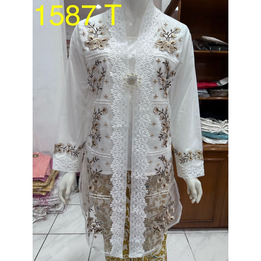 Jual 1508 kebaya rompi organdi alexuez premium brukat /kebaya encim ...