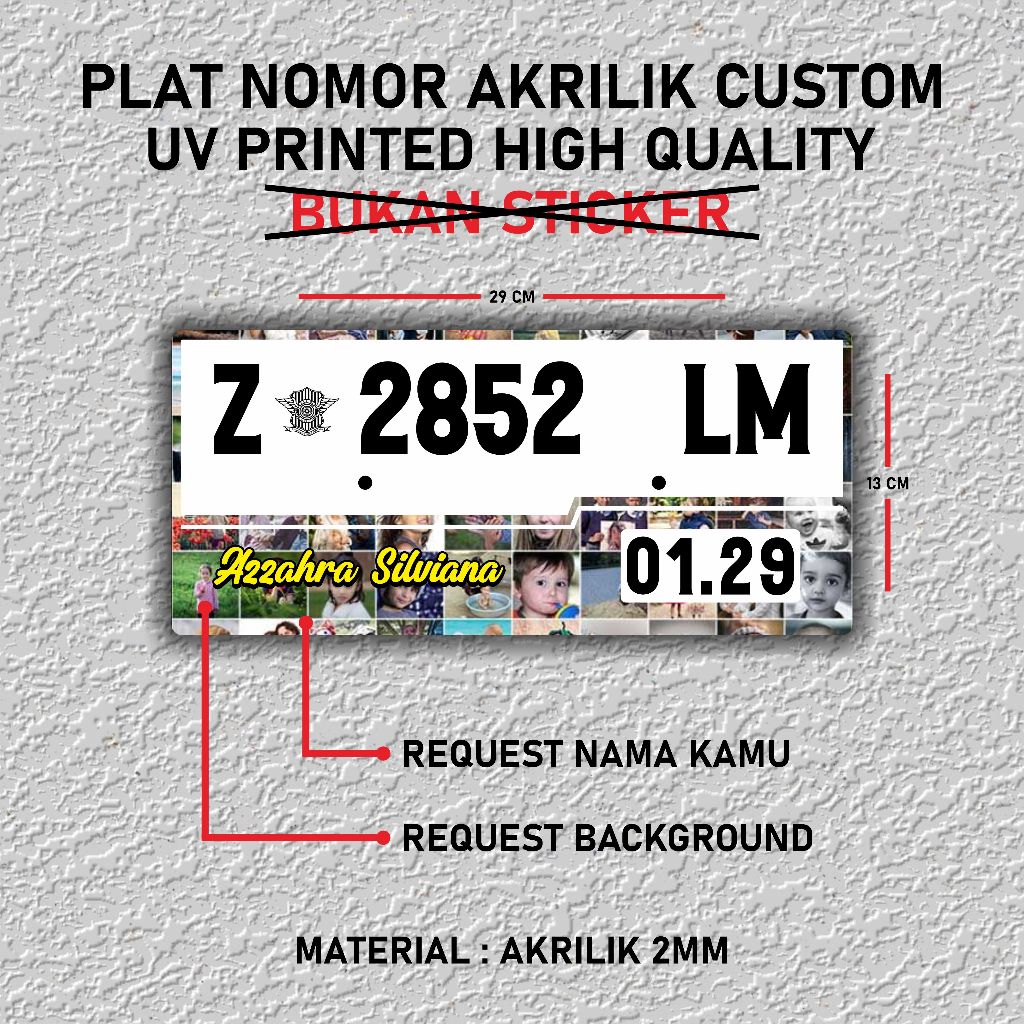 Jual Plat Nomor Custom Akrilik 2mm / Plat Nomor Keren / Plat Nomor ...