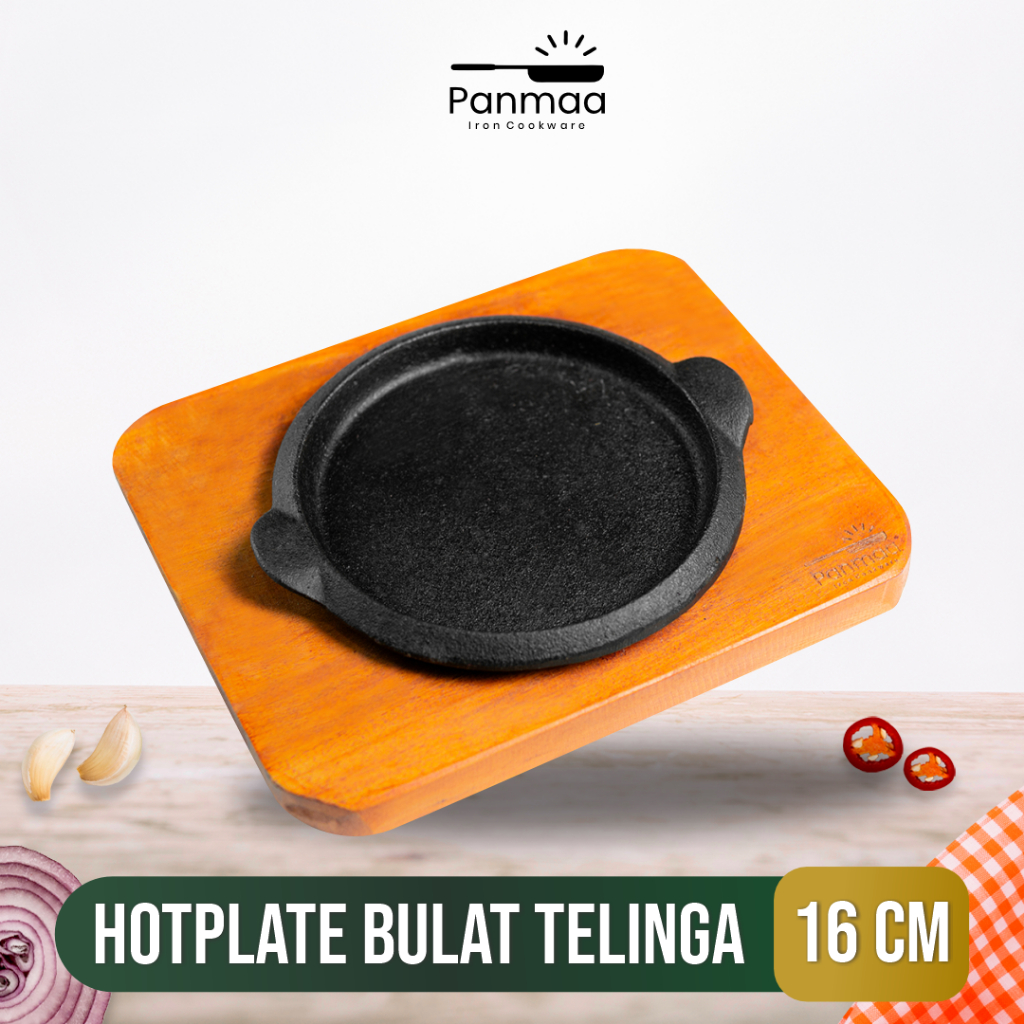Jual PANMAA Cast Iron Hot Plate Steak / Piring Bulat Telinga (16 cm ...