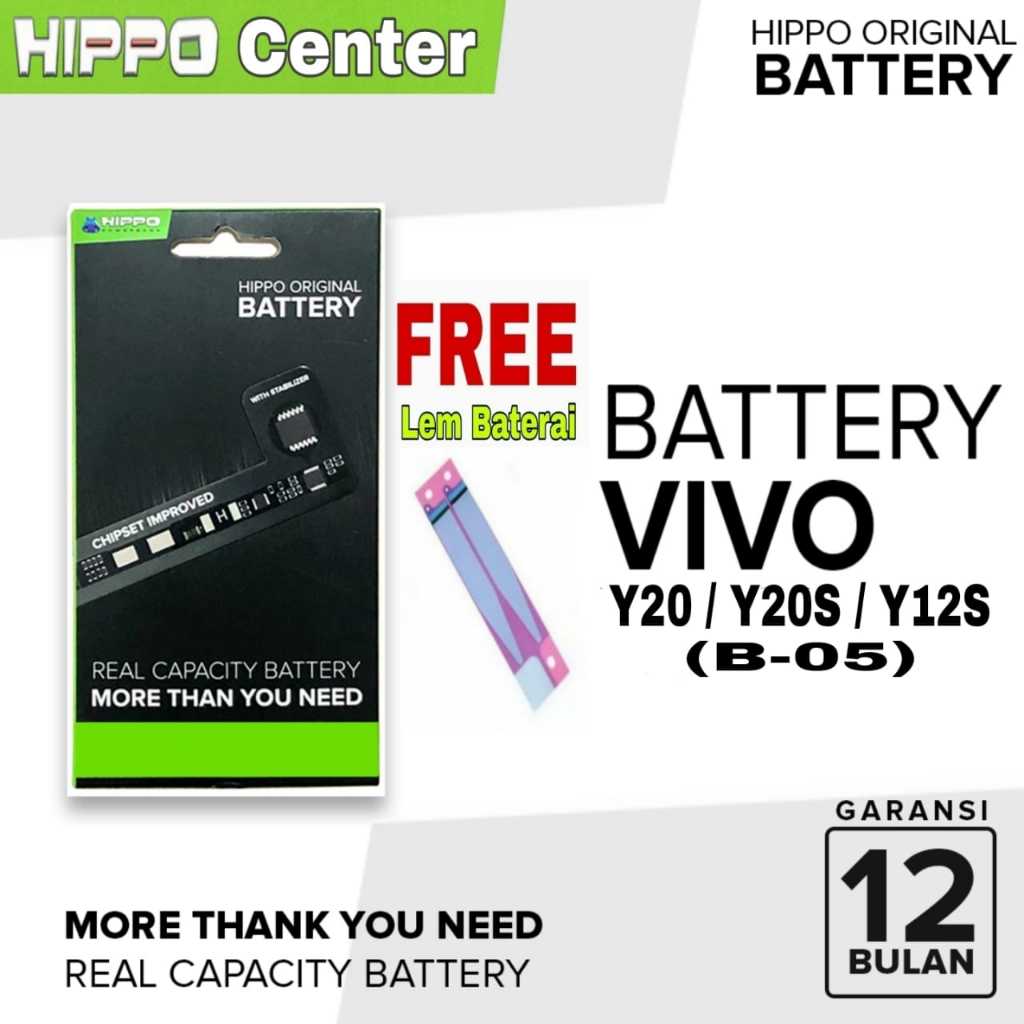 Jual Baterai Hippo Vivo Y20 / Vivo Y20S / Vivo Y12S Battery Vivo B-05 ...