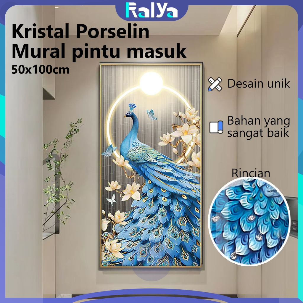 Jual Dekorasi dinding lukisan merak / dekorasi porselen / pola merak kaya dan mewah 5D dekorasi ...