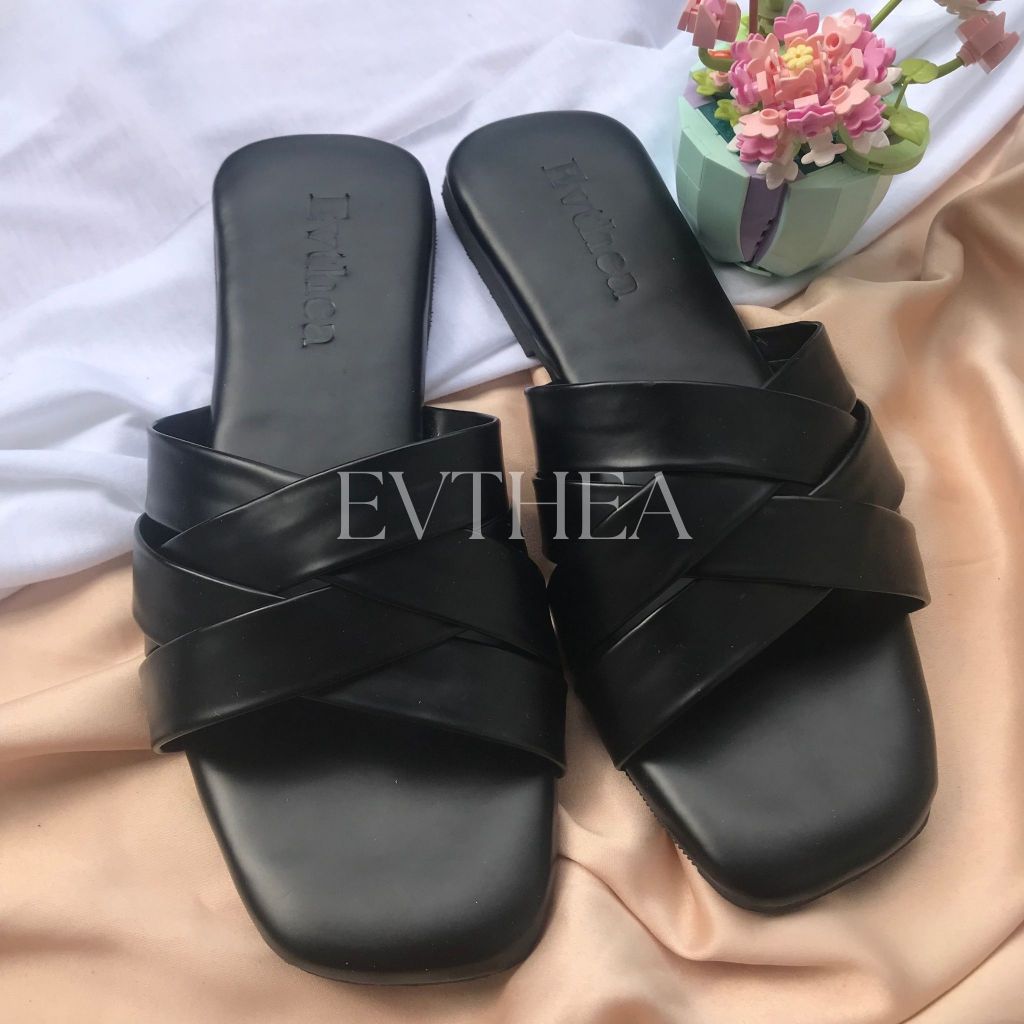 Jual SENDAL WANITA KEKINIAN EVTHEA TERBARU BERKUALITAS MODEL TALI SLIP ...
