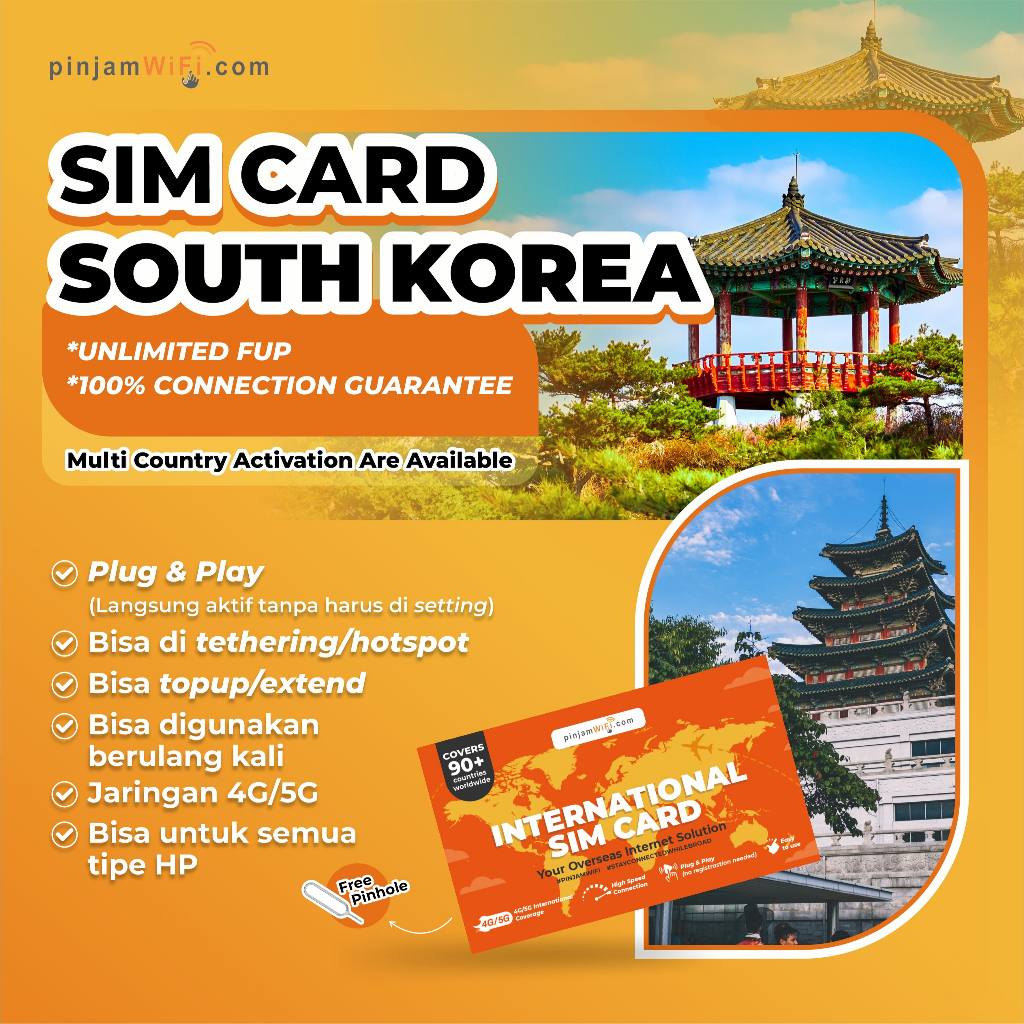 Jual PINJAM WIFI Sim Card Korea Internet Daily Quota | Simcard Korea ...