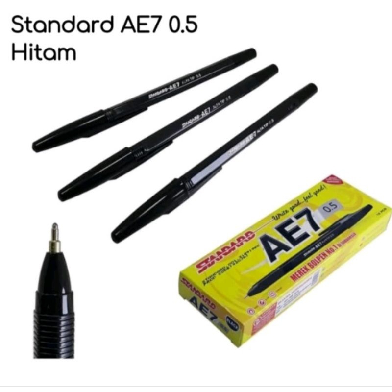 Jual PULPEN STANDARD AE7 0.5 BLACK 1 PCS | Shopee Indonesia