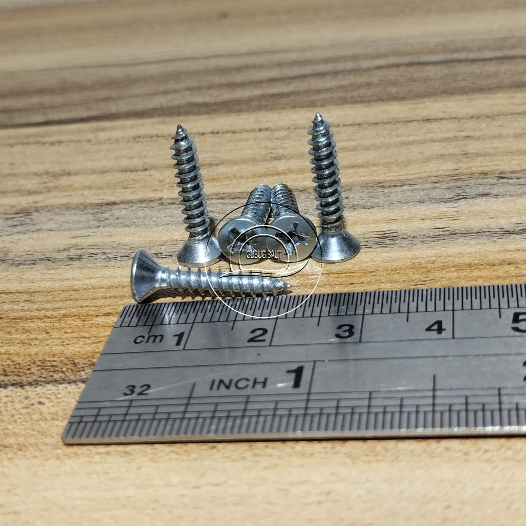 Jual SEKRUP FH FAB PANJANG 2CM 6X3/4 SKRUP F+AB TAPPING TAPING SCREW 6 ...