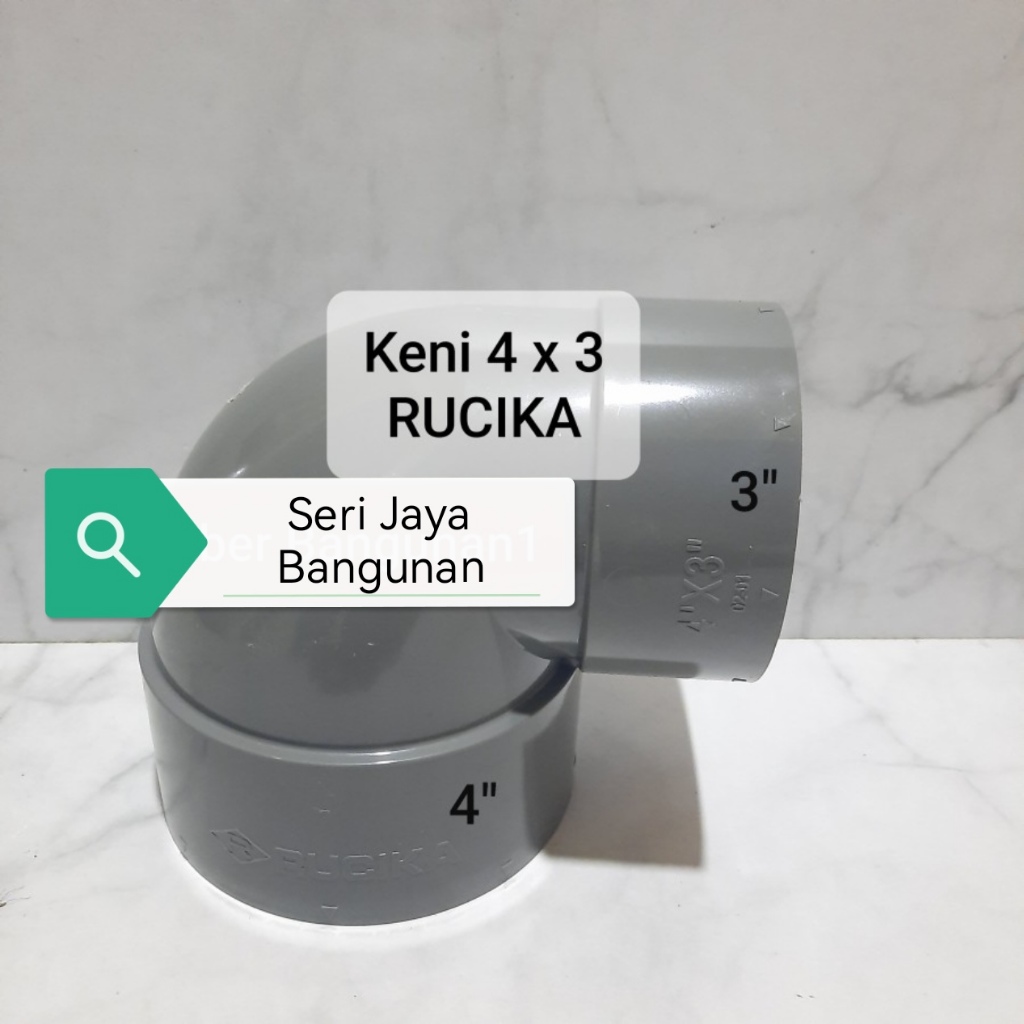 Jual Elbow 4"x3" Inch Rucika Power D/ Vlok El 4x3 Reducer L 4 x 3" / Incraser Plok L PVC 4" x 3 ...