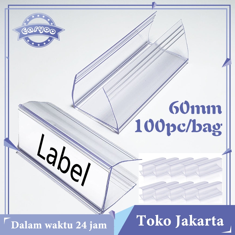 Jual isi 100 Label Harga / Price Tag Holder / Label Harga Gantung Rak ...