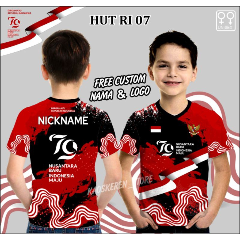 Jual jersey hut kemerderkaan ri ke 79 anak kaos dirgahayu indonesia 2024 baju 17 agustus ...