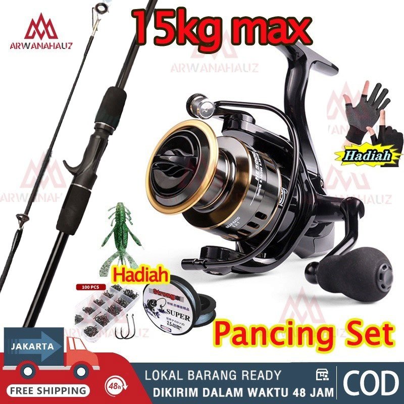 Jual Reel Pancing Set Pancing Set 1.65M/1.8M/2.1M/2.4M Joran Pancing ...