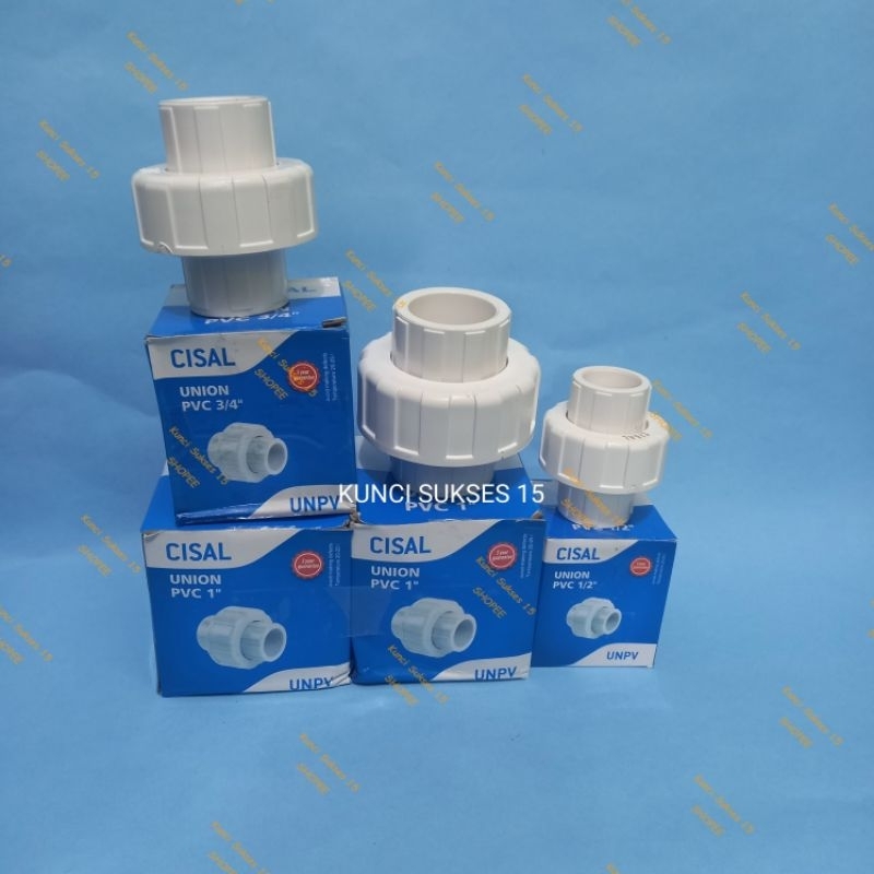 Jual Watermur Polos Putih PVC UNION CISAL 1/2" 3/4" & 1" inch Watermor ...