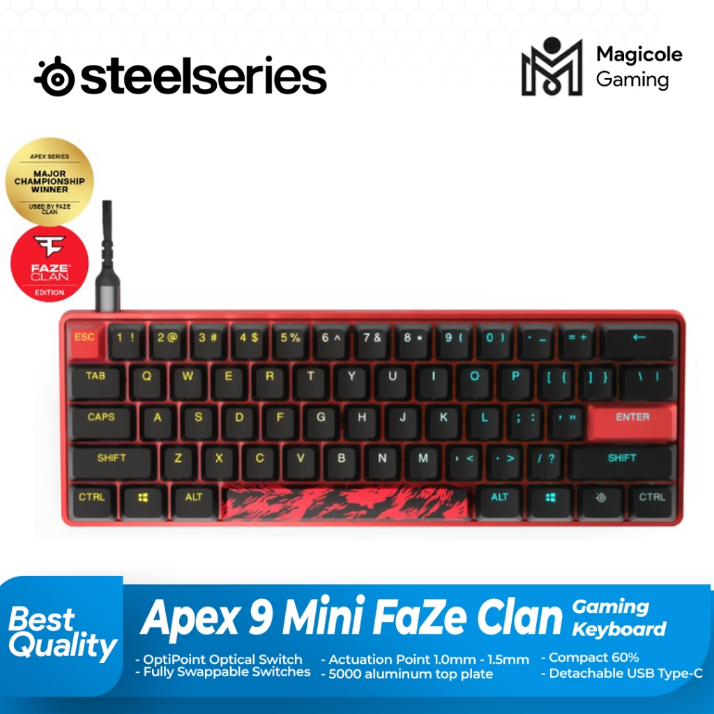 Jual Steelseries Apex 9 Mini FaZe Clan Edition - Gaming Keyboard | Shopee Indonesia