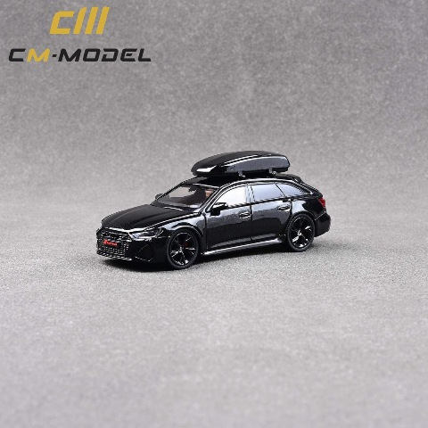 Jual CM64-RS6-04 - CM Model 1/64 Audi RS 6 Avant Black w/Roof Box ...