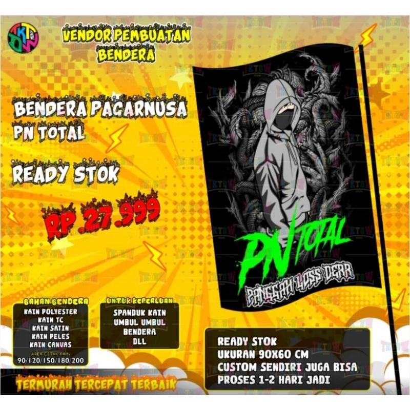 Jual BENDERA PAGAR NUSA ( PN TOTAL ) READY STOK DAN CUSTOM DESAIN ...