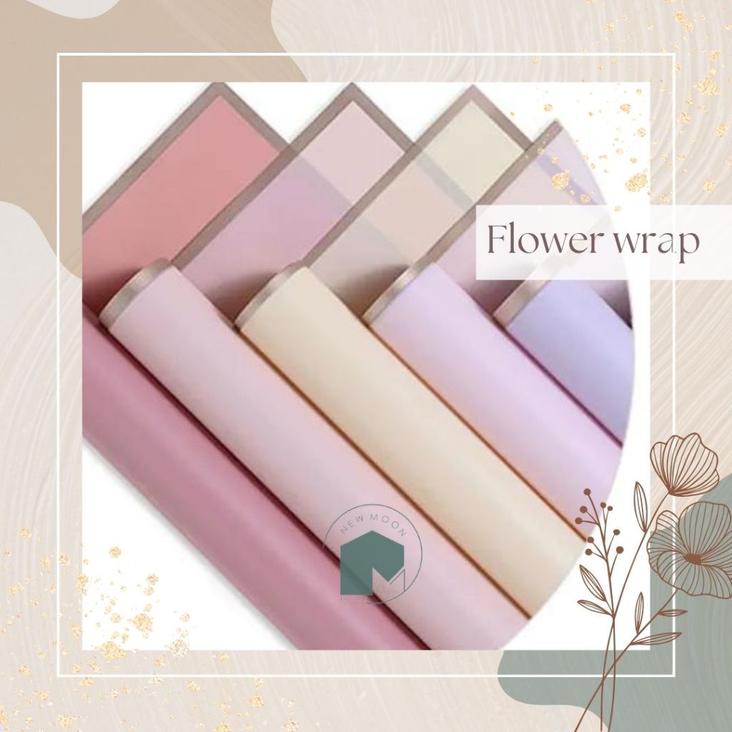 Jual 20 Lembar Kertas bunga B flower wrap list gold line emas wrapping ...