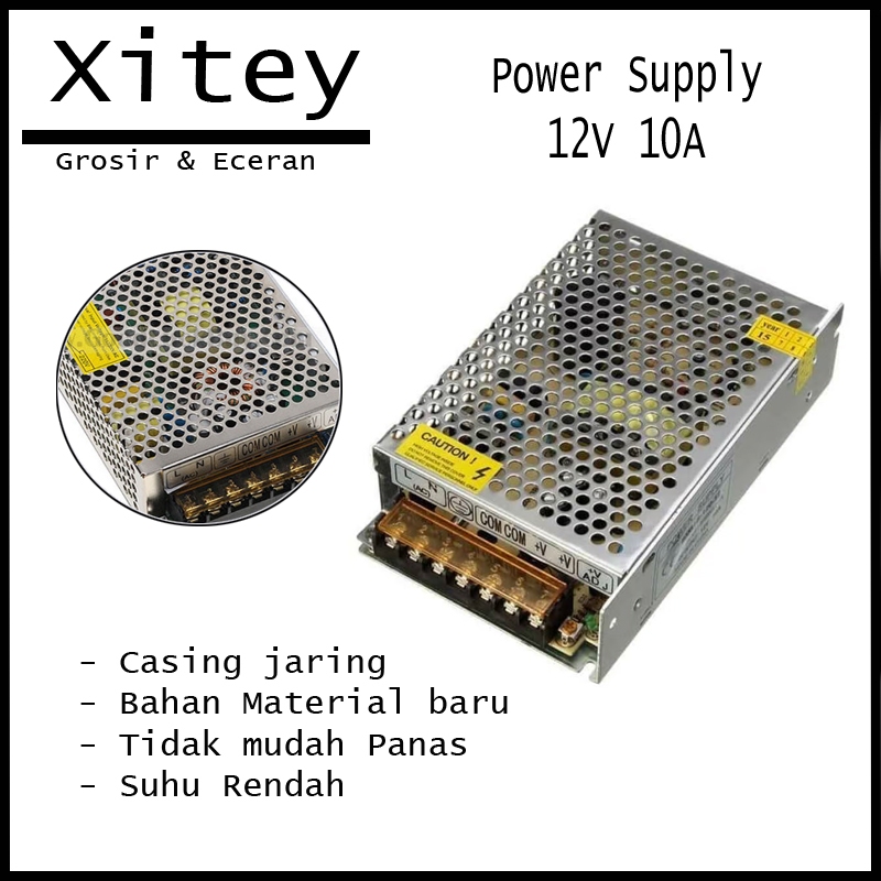 Jual Power Supply 12V10A jaring switching trafo LED strip cctv 12V 10A | Shopee Indonesia