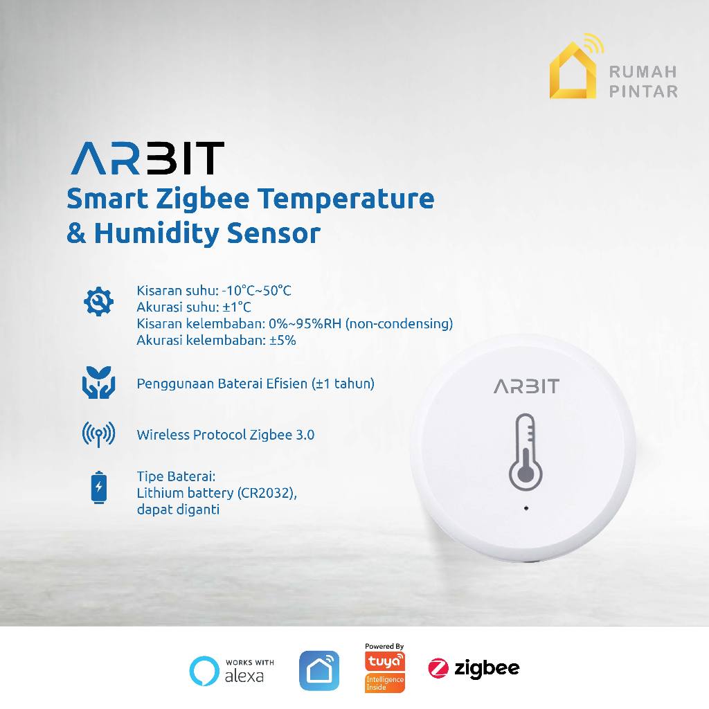 Jual ARBIT Zigbee Temperature & Humidity Sensor Suhu Kelembaban Pintar ...
