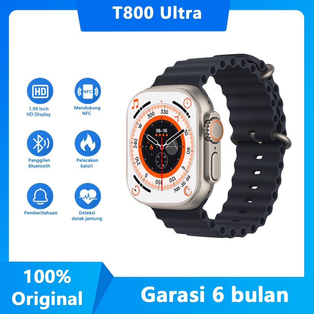 Jual T800 Ultra Jam Tangan Pintar Smartwatch Layar Penuh Definisi ...