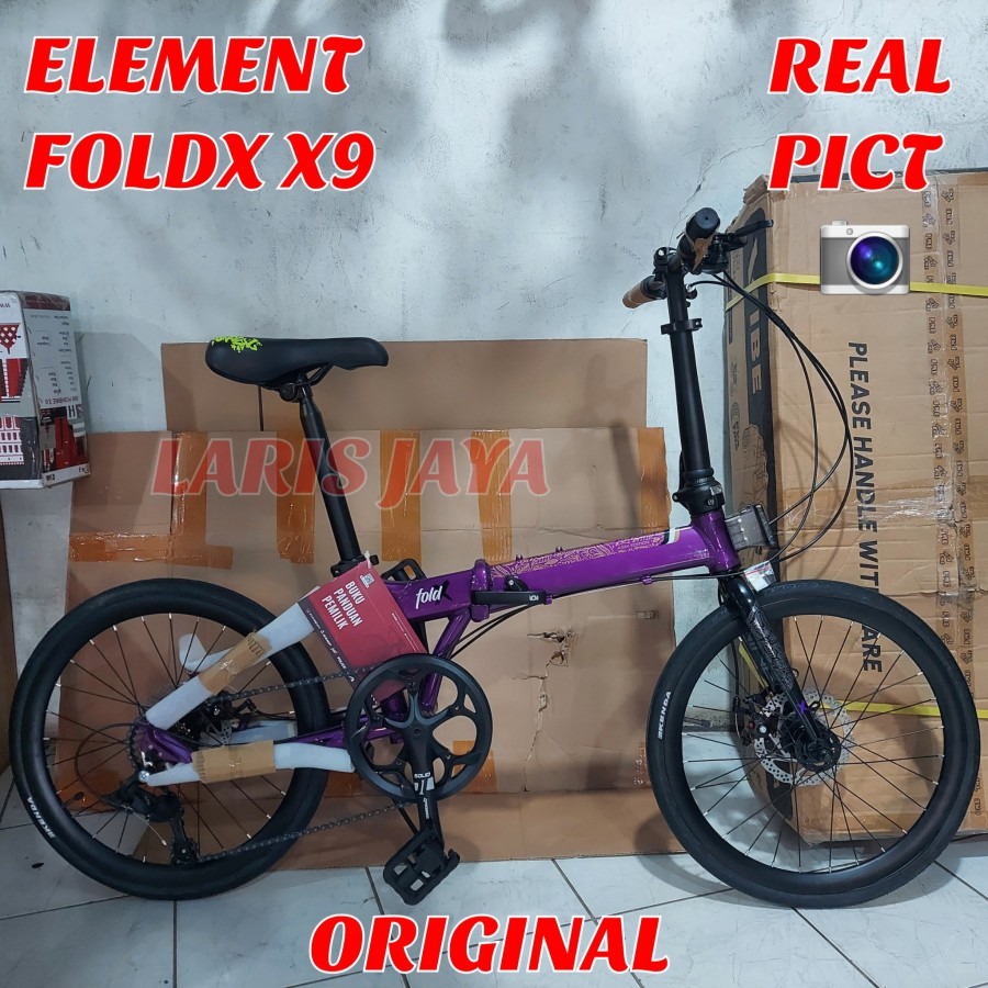 Jual [ BONUS BELL ] SEPEDA LIPAT FOLDING BIKE ELEMENT FOLDX X9 SEPEDA LIPAT 20 INCH BAHAN ALLOY ...
