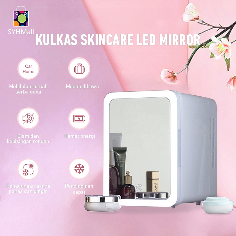 Jual SYH Mall 100% ORI 4L Kulkas Skincare Mini Fridge LED Mirror ...