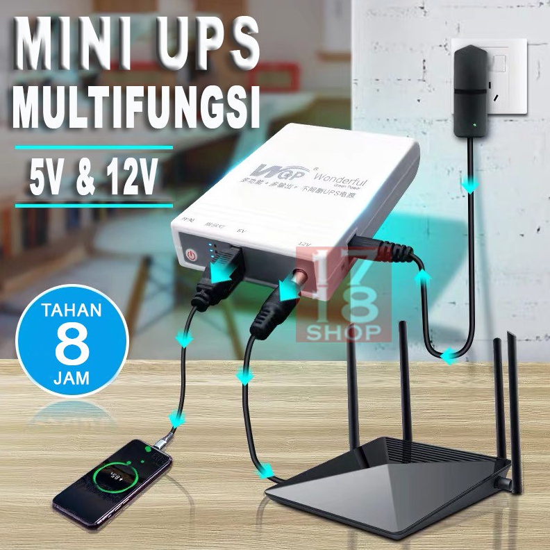 Jual TAHAN LAMA UPS MINI 12V 5V 1A ROUTER WIFI CCTV KAMERA LAN HUB MESIN ABSEN POWERBANK CHARGER ...