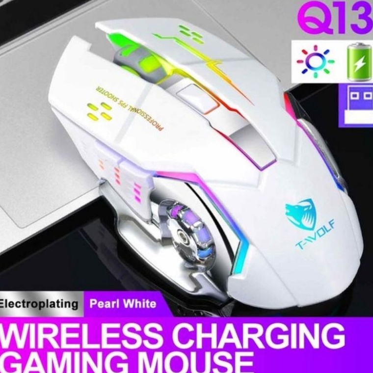 Jual MOUSE GAMING WIRELESS RGB LED SILENT KLIK RECHARGEABLE 16 DPI ...