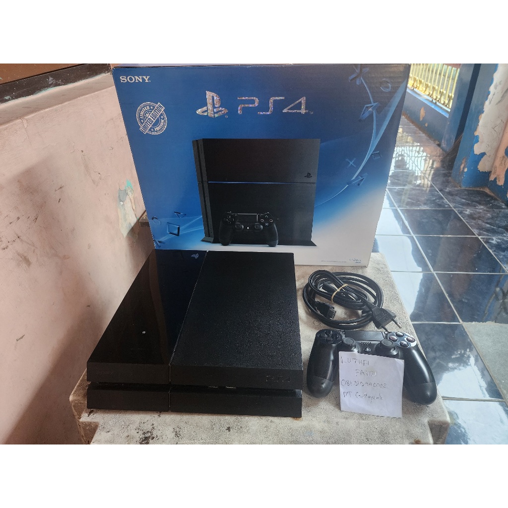 Jual PS 4 PS4 Fat 500GB Jet Black CUH 10xx Fullset 05 | Shopee Indonesia