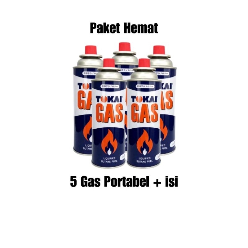 Jual PAKET ISI 5 GAS PORTABLE / GAS CAMPING/GAS REFIL | Shopee Indonesia