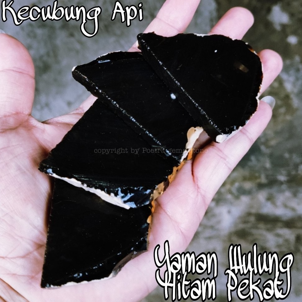 Jual KODE F37T BAHAN BATU NATURAL YAMAN WULUNG KECUBUNG API HITAM PEKAT ...