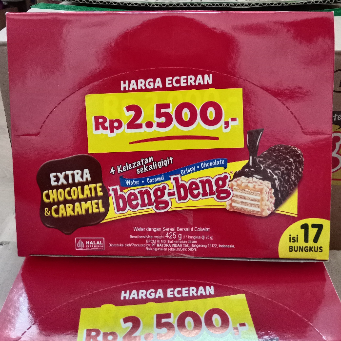 Jual BENG-BENG EXTRA CHOCOLATE ECERAN 2500 1 BOX ISI 17 | Shopee Indonesia