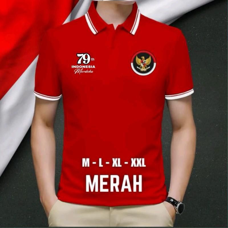 Jual Kaos Kerah Distro Kemerdekaan HUT RI 2024 79th kaus Polo Dewasa/anak Atasan Dirgahayu Baju ...