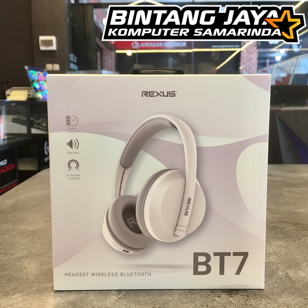 Jual Headset Bluetooth Wireless Rexus BT7 - White | Shopee Indonesia